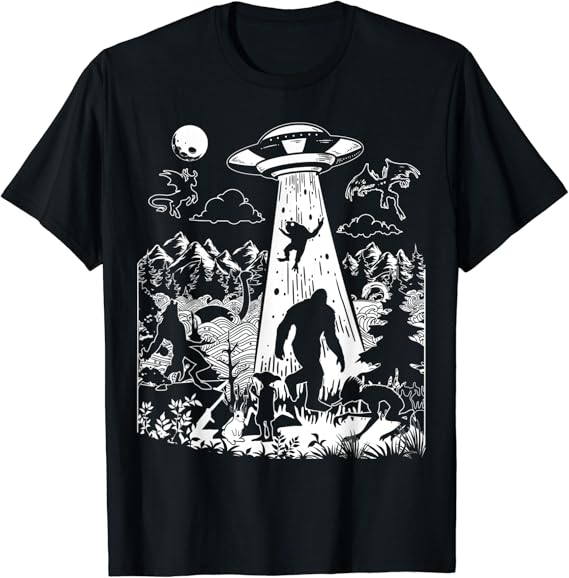 Amazon.com: Mothman Bigfoot Dogman Alien Loch Ness All Cryptid Monsters T-Shirt : Clothing ...